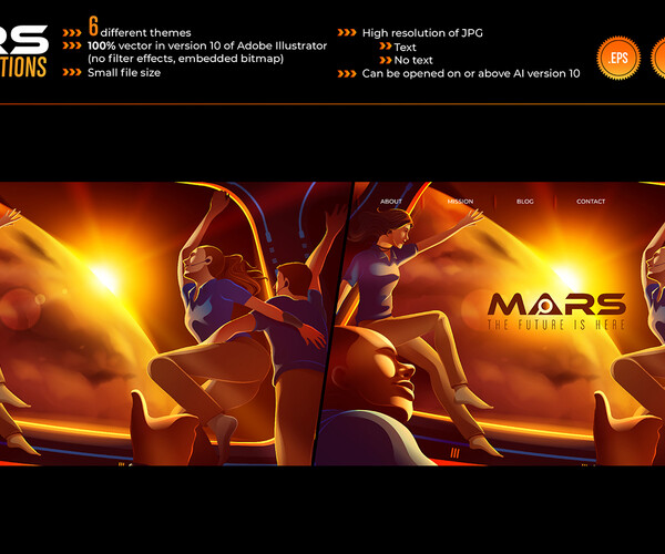 ArtStation - Mars Mission Vector Illustrations, 6 different themes ...