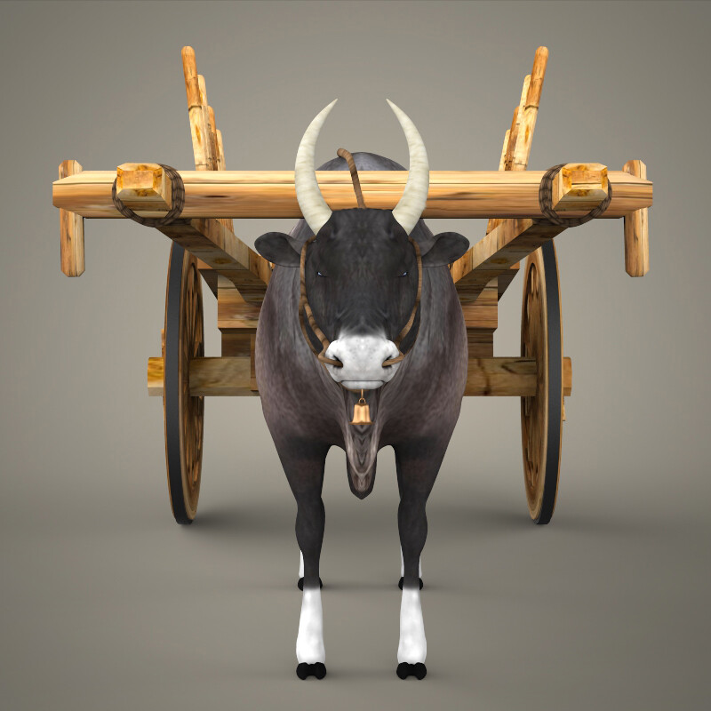 ArtStation - Realistic Ox Cart | Game Assets