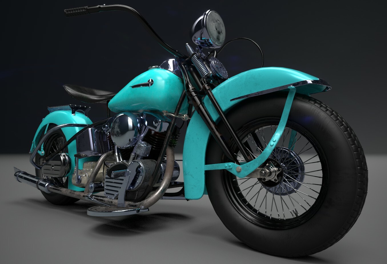 ArtStation - Oldschool Classic Motorcycle Low Poly | Game Assets