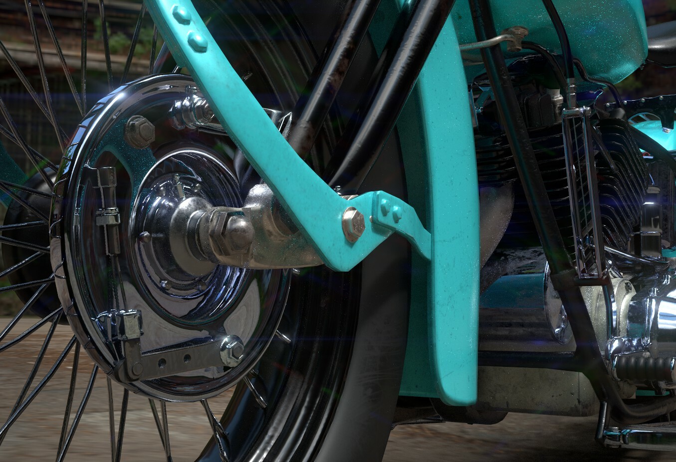 ArtStation - Oldschool Classic Motorcycle Low Poly | Game Assets