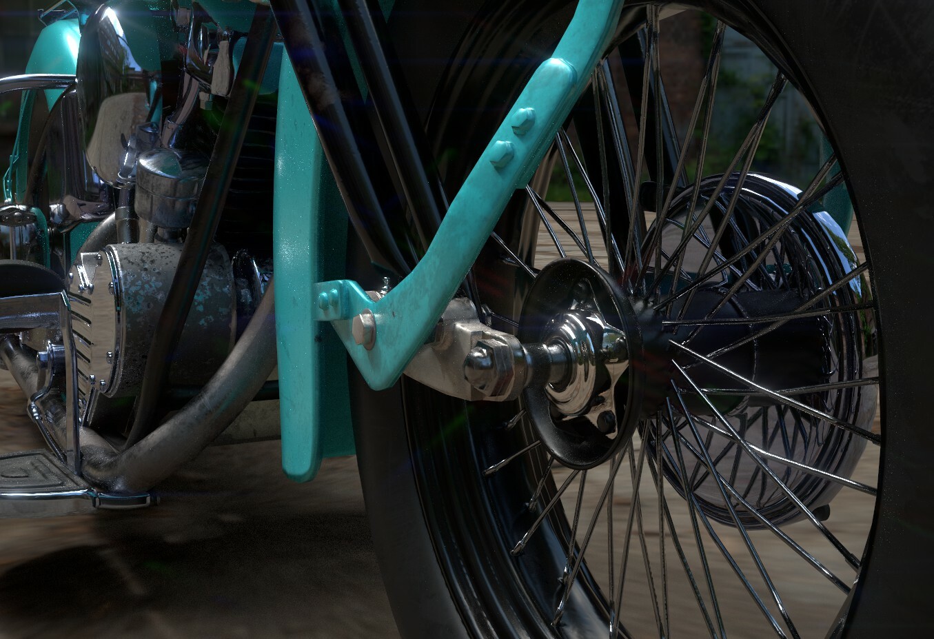 ArtStation - Oldschool Classic Motorcycle Low Poly | Game Assets