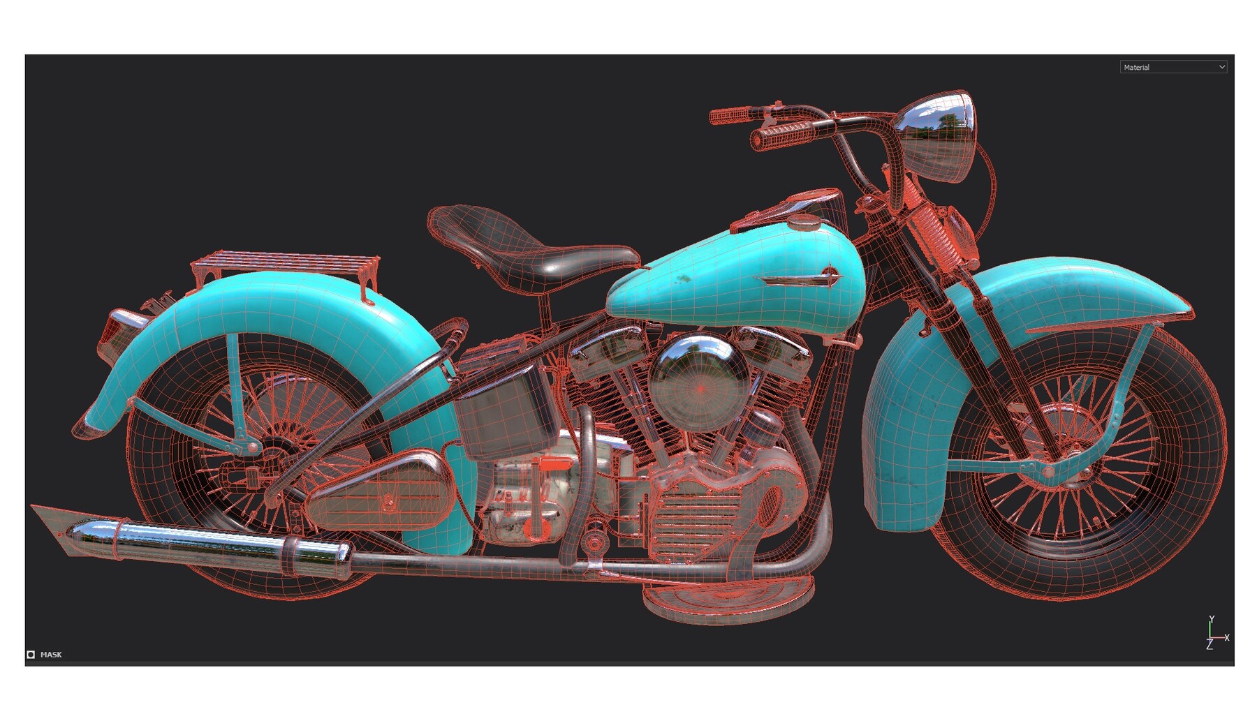 ArtStation - Oldschool Classic Motorcycle Low Poly | Game Assets