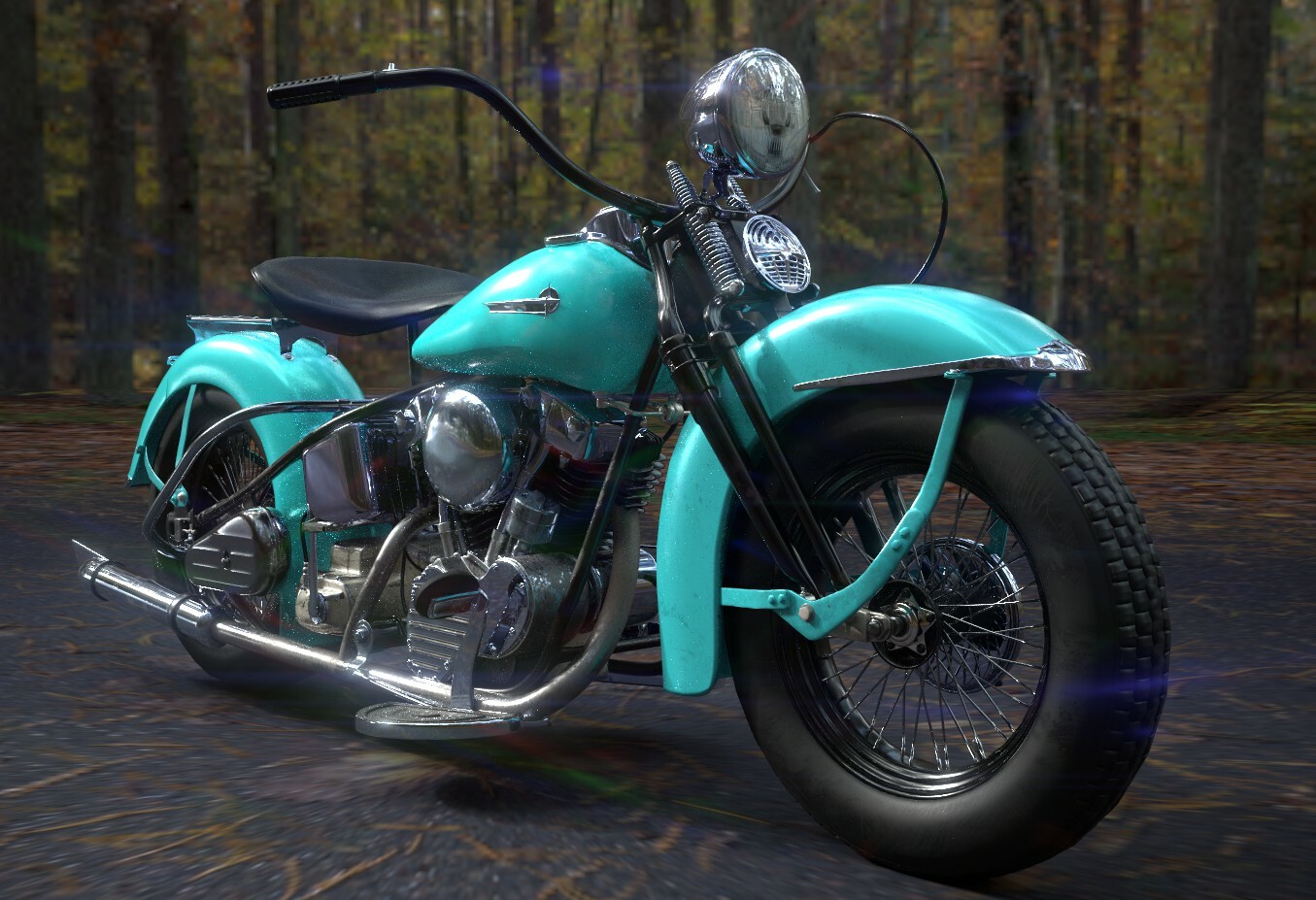 ArtStation - Oldschool Classic Motorcycle Low Poly | Game Assets