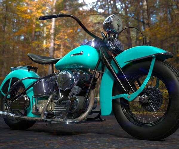 ArtStation - Oldschool Classic Motorcycle Low Poly | Game Assets