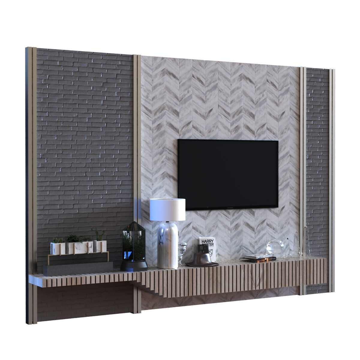 ArtStation - tv wall set 014 | Resources