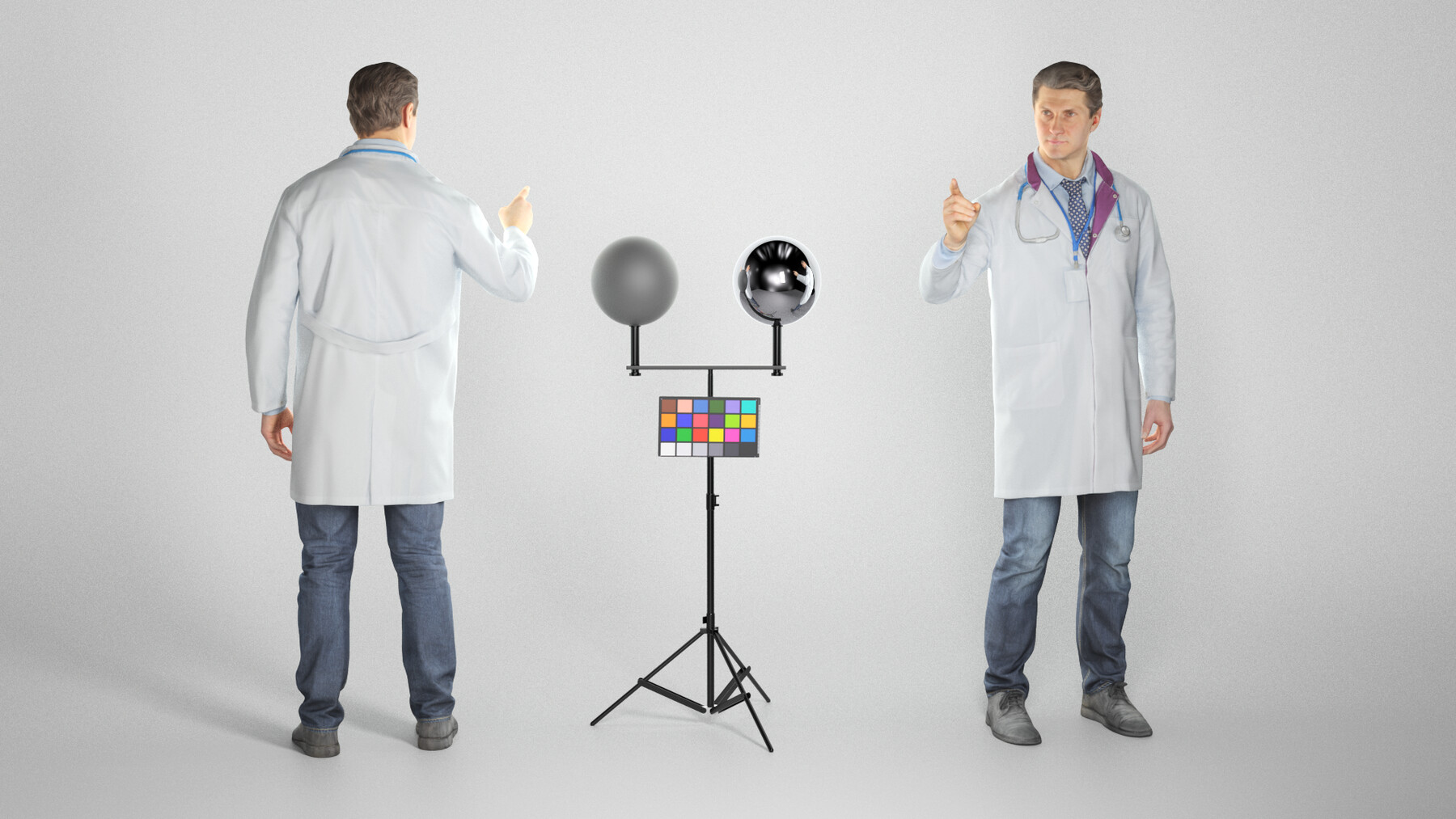 ArtStation - Male doctor pointing at something 279 | Game Assets