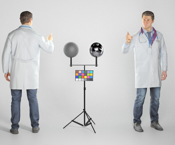 ArtStation - Male doctor pointing at something 279 | Game Assets