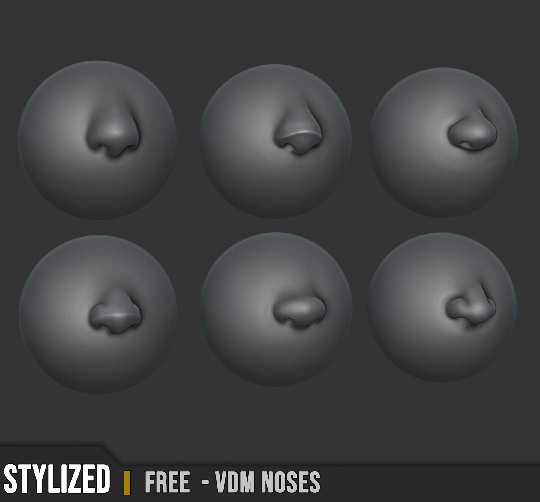 ArtStation - Free - Stylized VDM Noses | Brushes