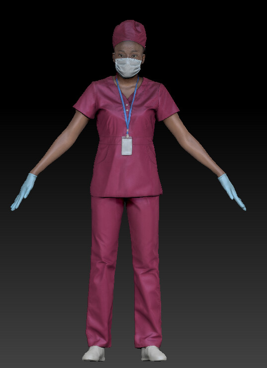 ArtStation - Young nurse in red uniform ready for animation 272 | Game ...