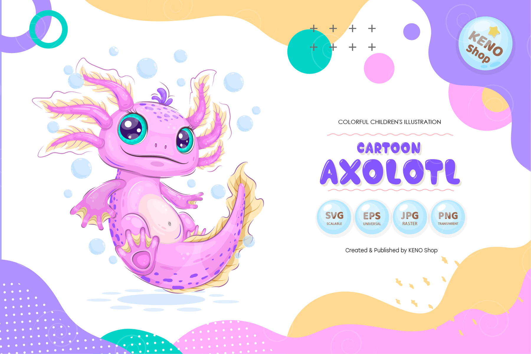 ArtStation - Cute Cartoon Axolotl. | Artworks