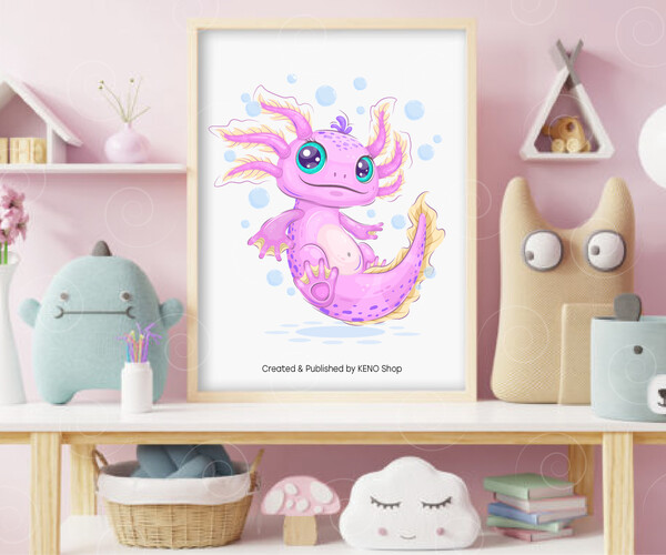 ArtStation - Cute Cartoon Axolotl. | Artworks
