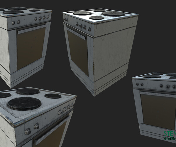 ArtStation - Old Cooker 3D Textured Model | Game Assets