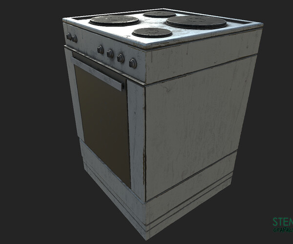 ArtStation - Old Cooker 3D Textured Model | Game Assets