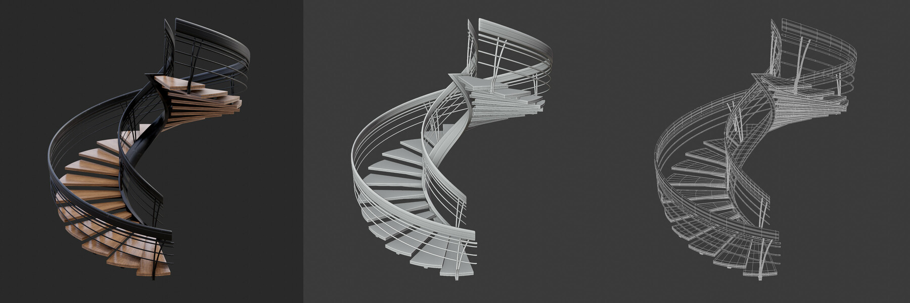 ArtStation - Modern Spiral Stairs 3D Asset Pack | Resources