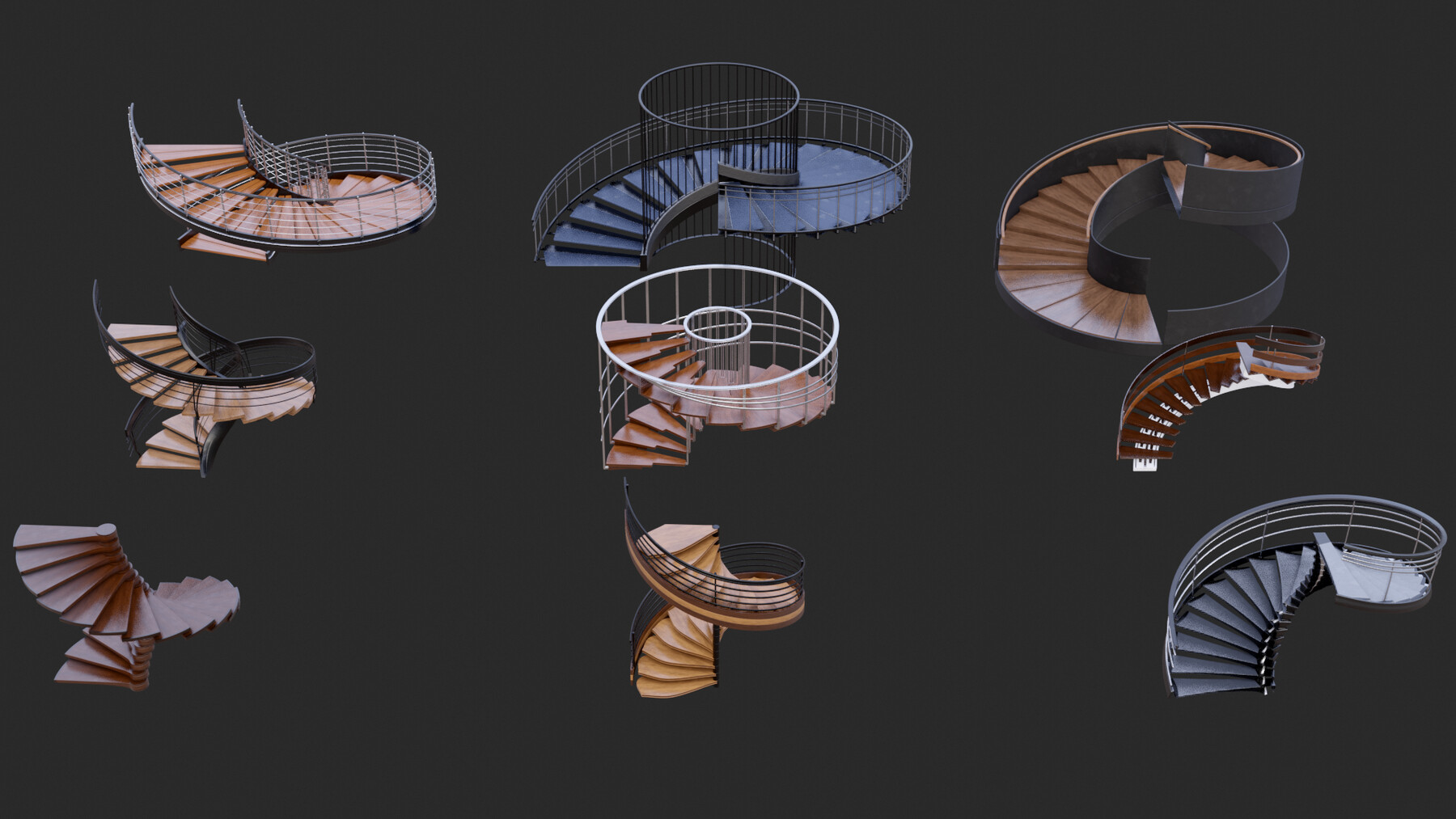 ArtStation - Modern Spiral Stairs 3D Asset Pack | Resources