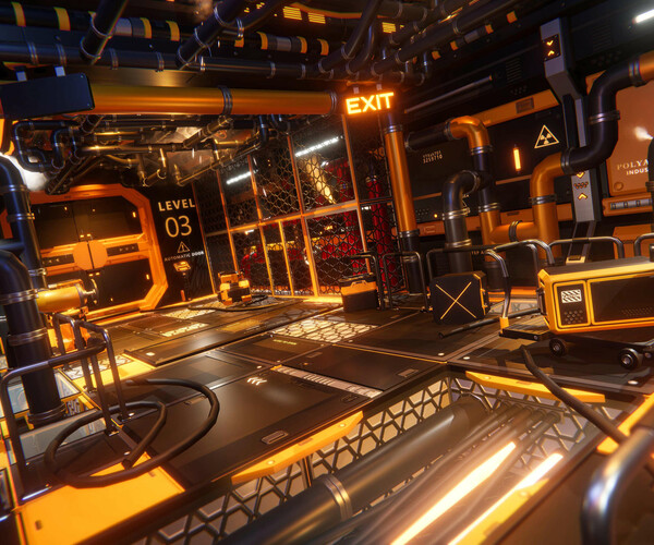 ArtStation - STYLIZED - Sci-Fi Corridor Unity | Game Assets