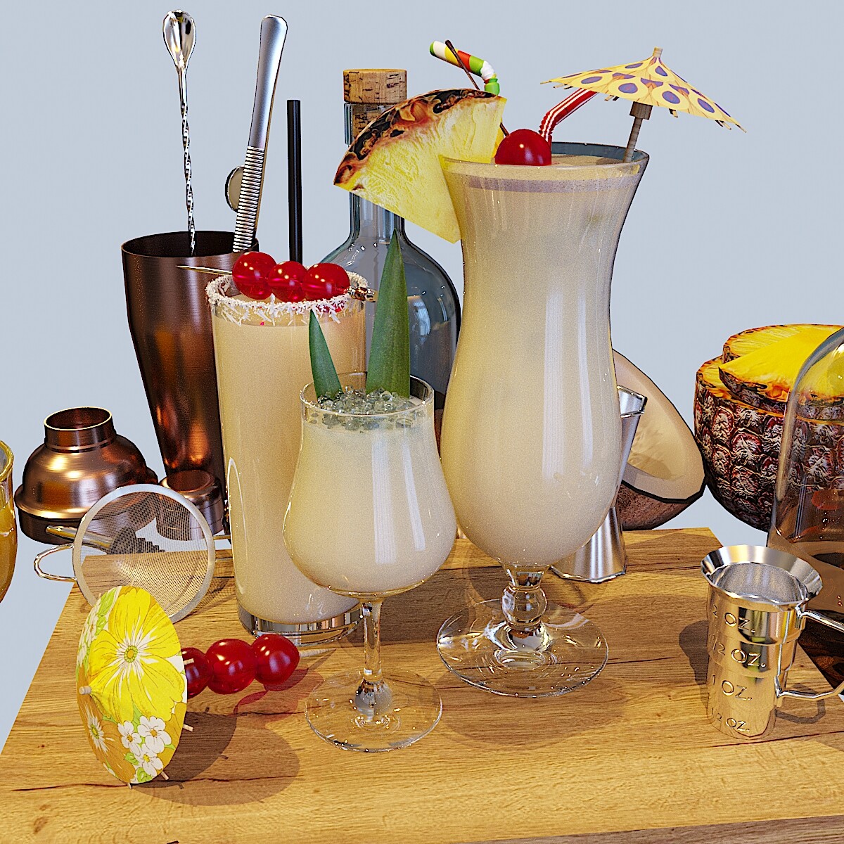 ArtStation - Cocktail Set Pina Colada | Resources