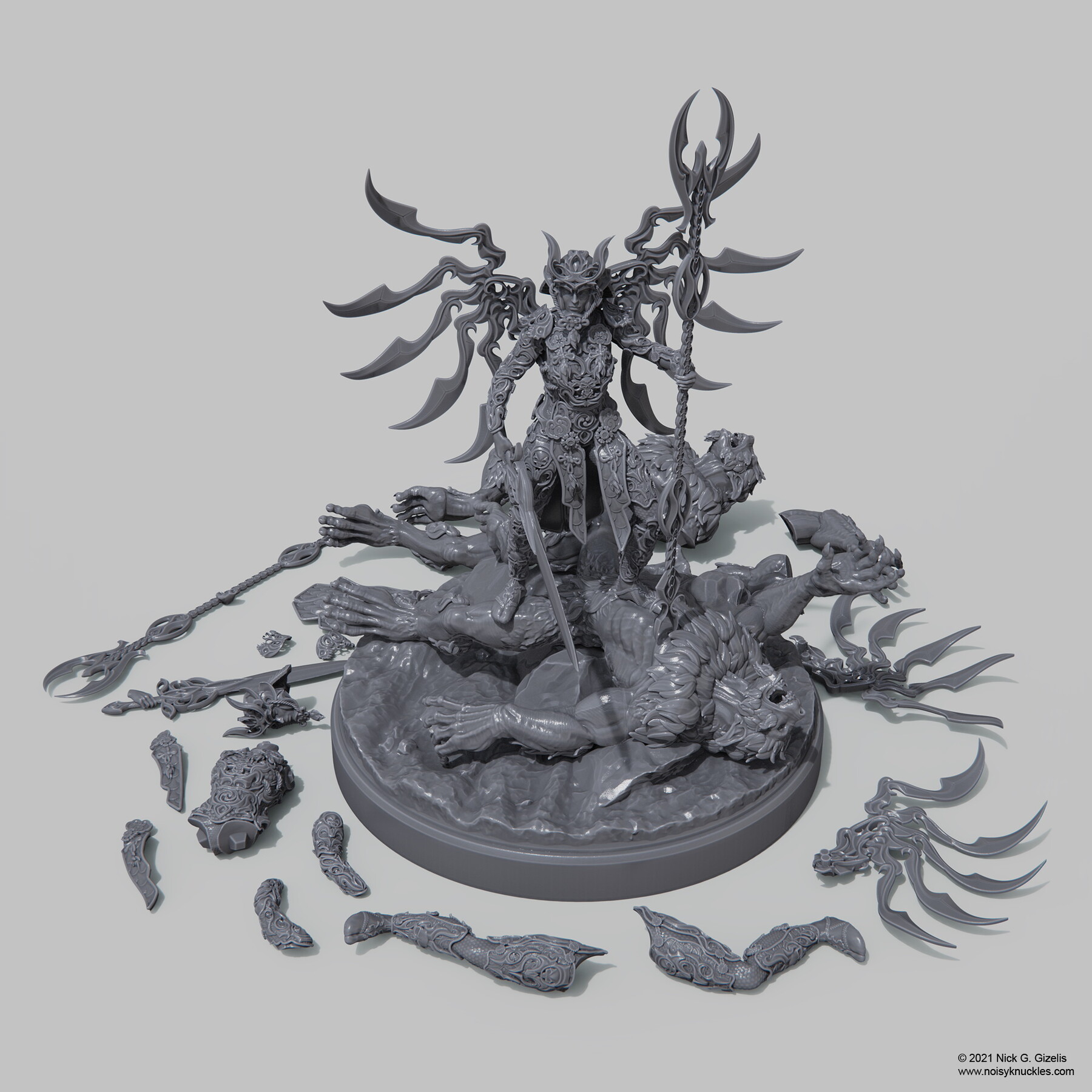ArtStation - Beast Slayer miniature 3D Print Ready - .ZPR, .OBJ, .STL ...