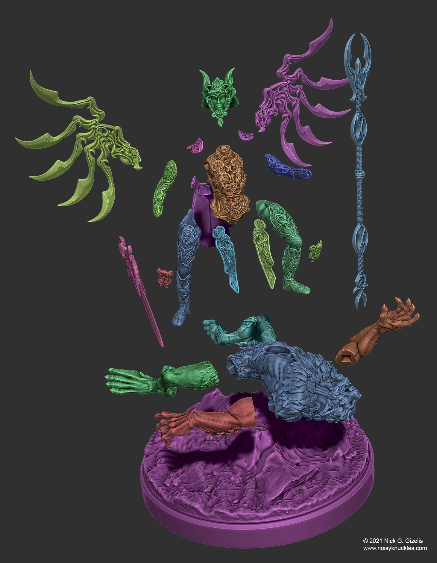 ArtStation - Beast Slayer miniature 3D Print Ready - .ZPR, .OBJ, .STL ...