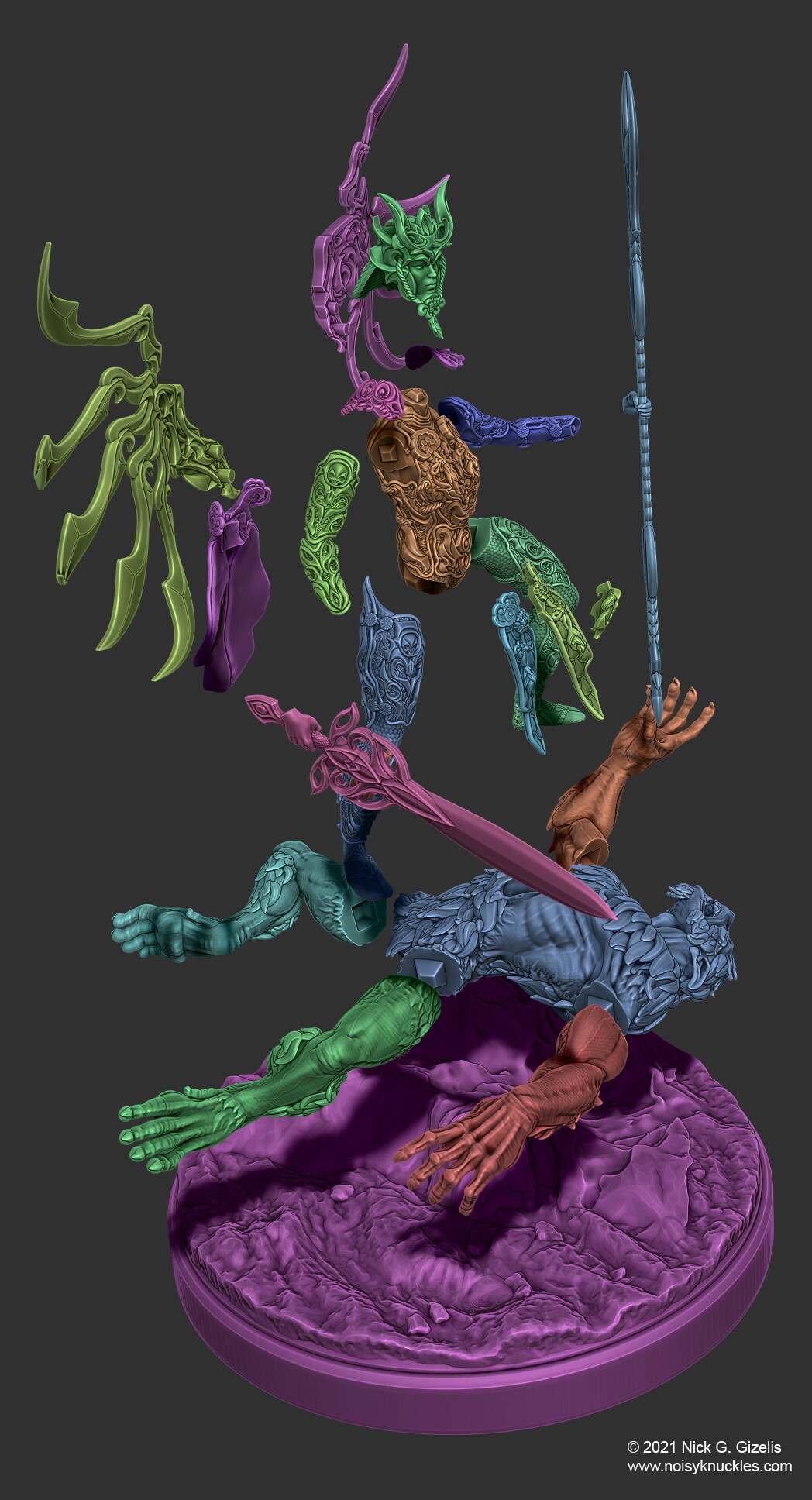 ArtStation - Beast Slayer miniature 3D Print Ready - .ZPR, .OBJ, .STL ...