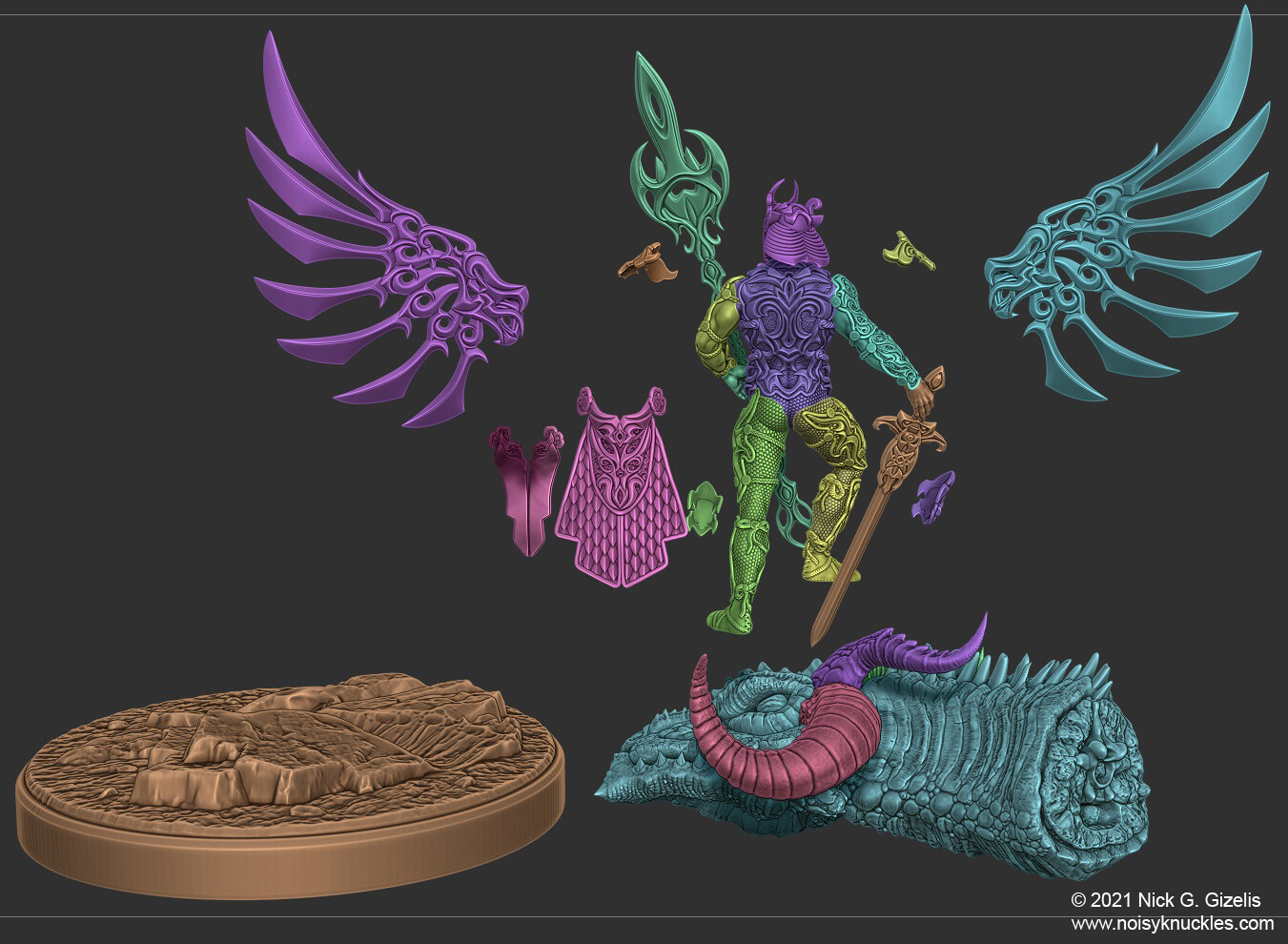 ArtStation - Dragon Slayer miniature 3D Print Ready - .ZPR, .OBJ, .STL ...
