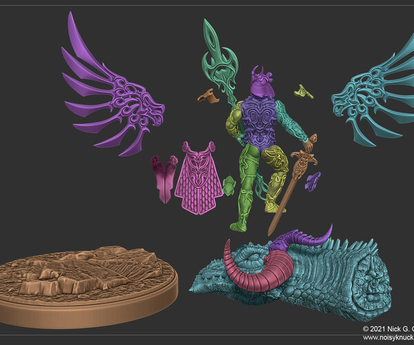 ArtStation - Dragon Slayer miniature 3D Print Ready - .ZPR, .OBJ, .STL ...