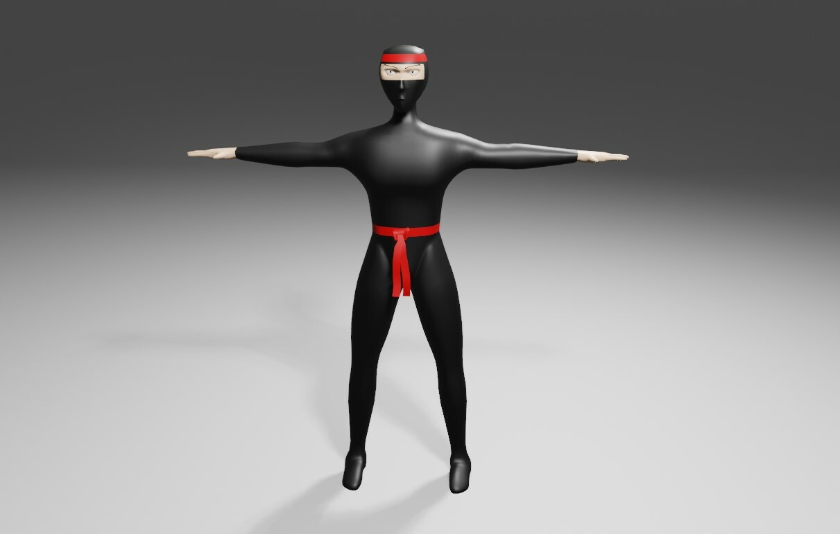 ArtStation - Ninja - Fighter - Kung Fu Low-poly 3D model | Game Assets