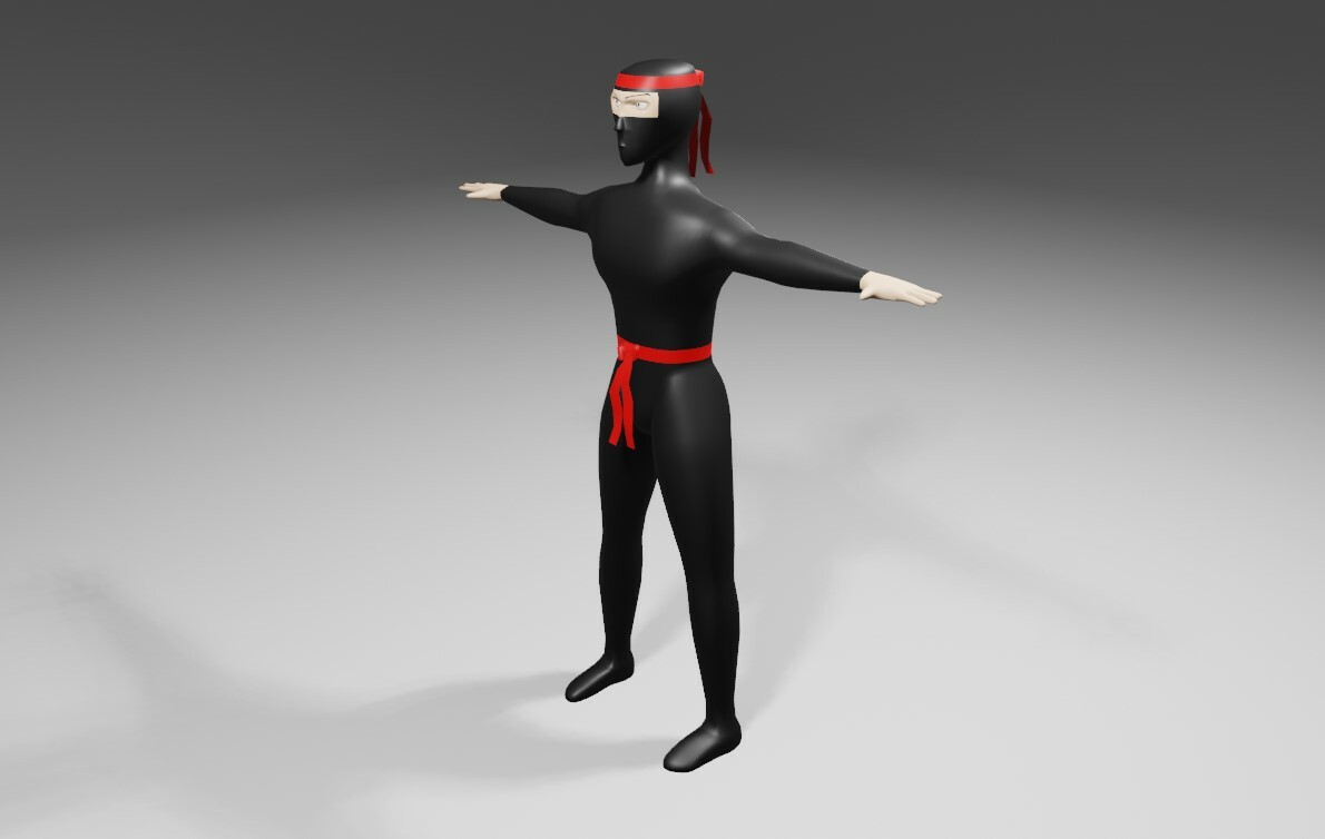 ArtStation - Ninja - Fighter - Kung Fu Low-poly 3D model | Game Assets