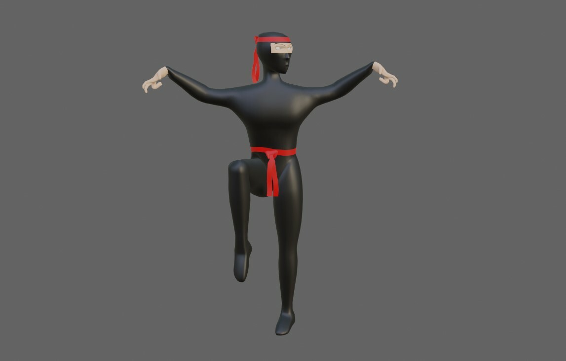 ArtStation - Ninja - Fighter - Kung Fu Low-poly 3D model | Game Assets