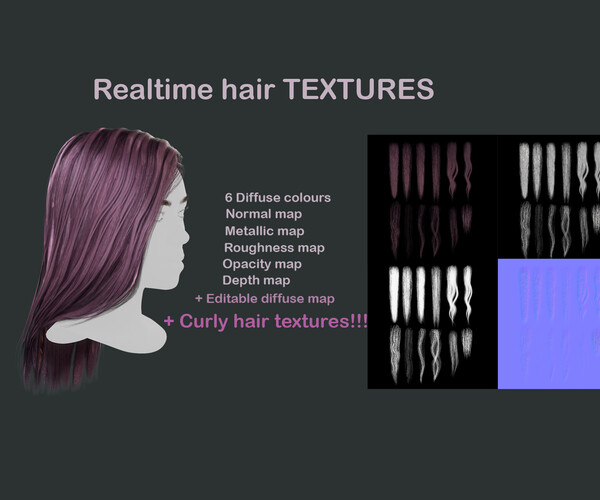 ArtStation - Hair textures + tutorial | Resources