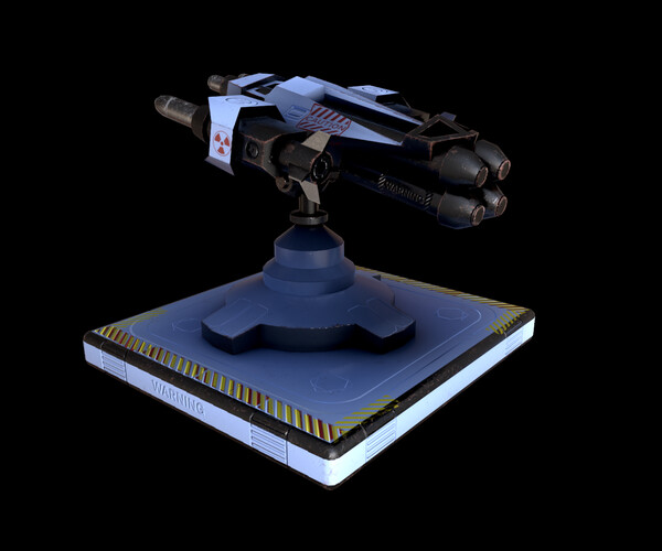 ArtStation - Rocket Launcher Turret 3d Model | Game Assets