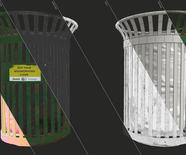 ArtStation - Waste Bin - Low Poly | Game Assets
