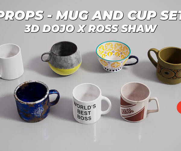 ArtStation - Interior Props - Mug and Cup Set | Resources