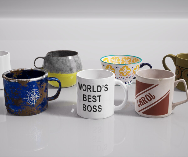 ArtStation - Interior Props - Mug and Cup Set | Resources