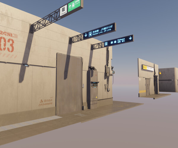 ArtStation - Cyber Train Station Modular Kit | Resources