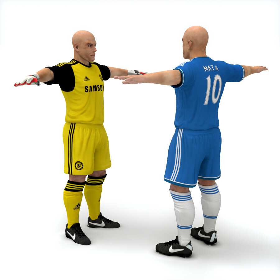 ArtStation - Rigged Football Player and Goalkeeper - Chelsea FC | Game ...