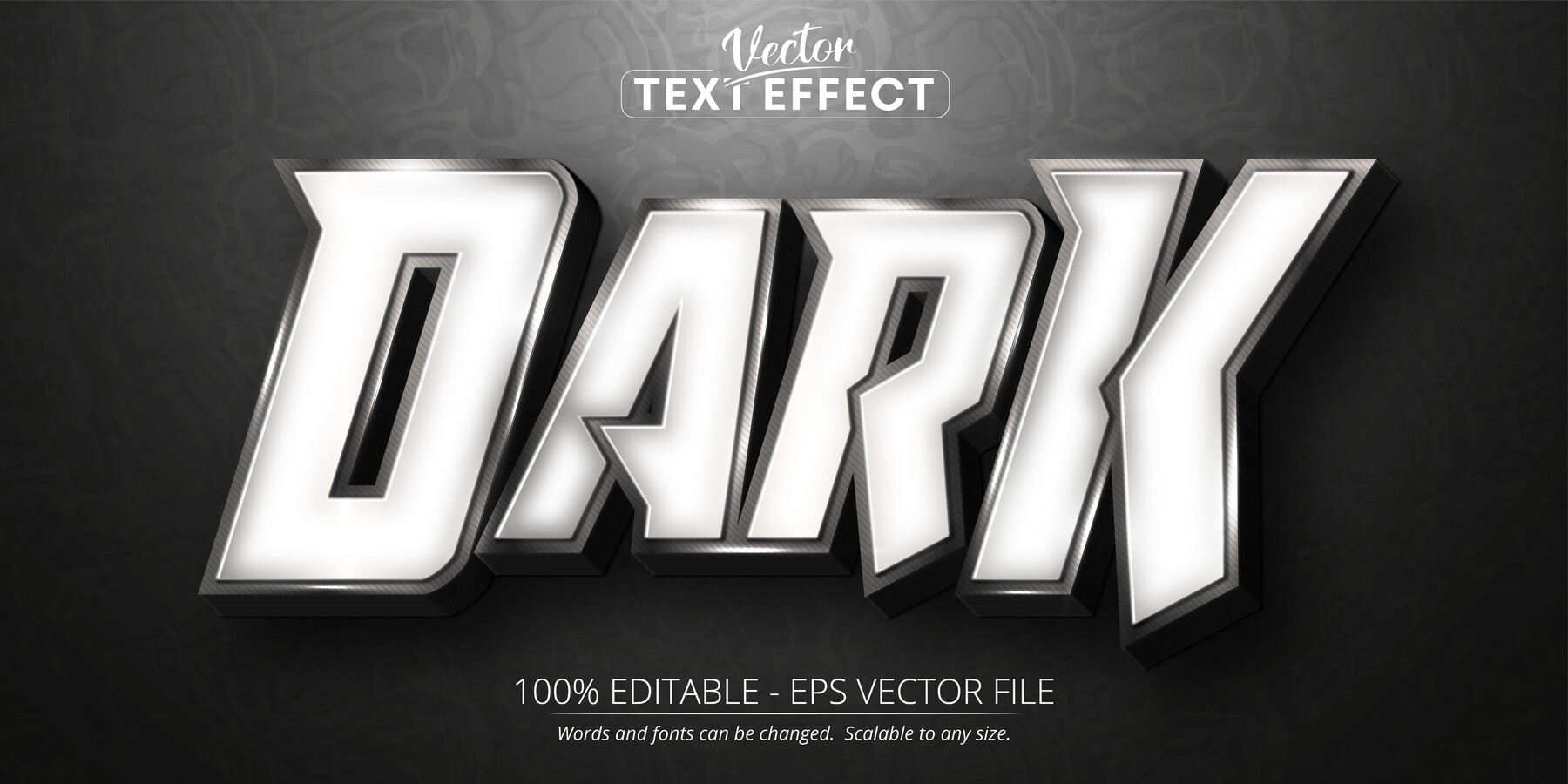 ArtStation - Dark text, shiny silver color style editable text effect ...