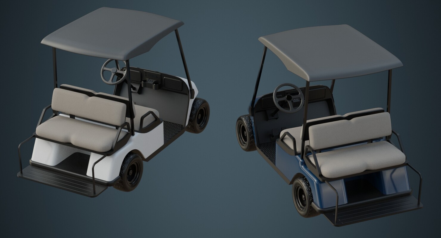 ArtStation - Golf Cart 1A | Game Assets