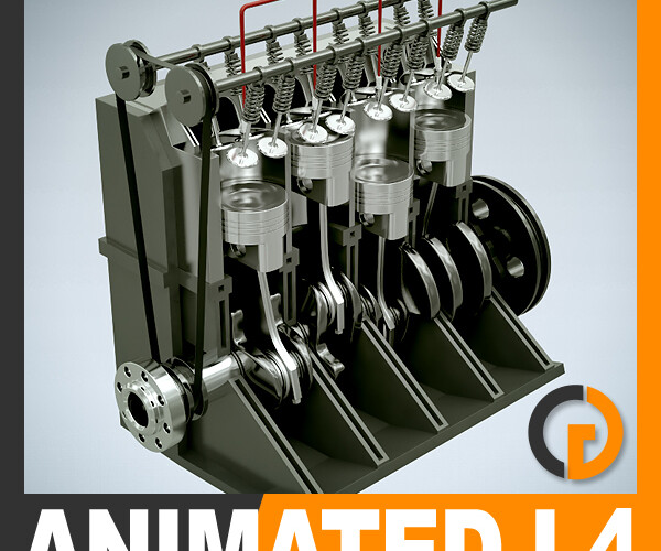ArtStation - Animated L4 16V Engine Section | Resources