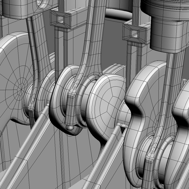 ArtStation - Animated L4 16V Engine Section | Resources
