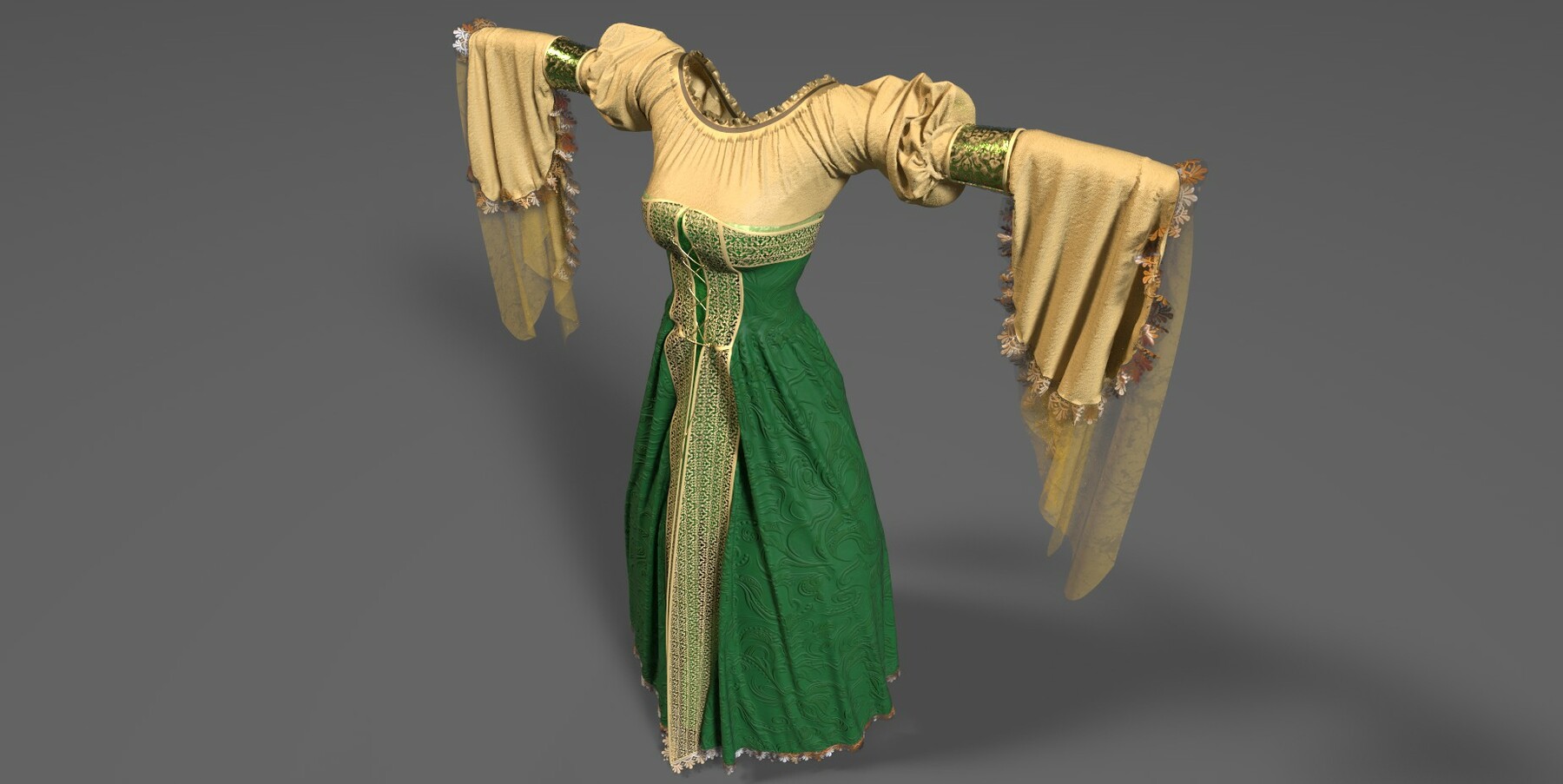 ArtStation - Medieval Renaissance Courtesan Dress | Game Assets
