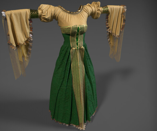 ArtStation - Medieval Renaissance Courtesan Dress | Game Assets