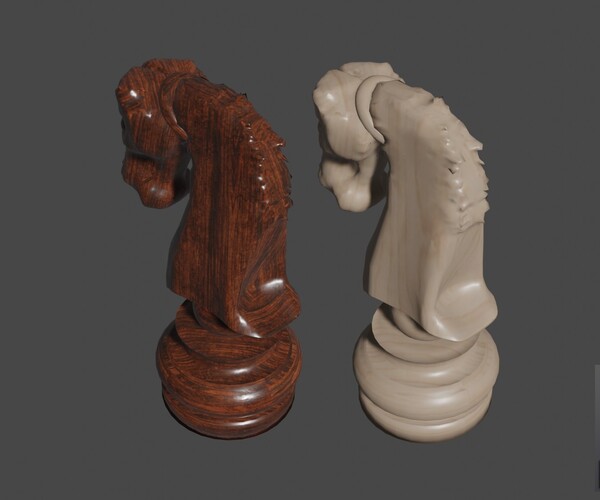 ArtStation - Wooden Knight Chess Piece | Resources