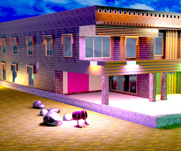 ArtStation - House Exterior Landscape Design 3D model | Resources