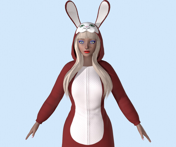 ArtStation - Girl kigurumi bunny 2 | Game Assets