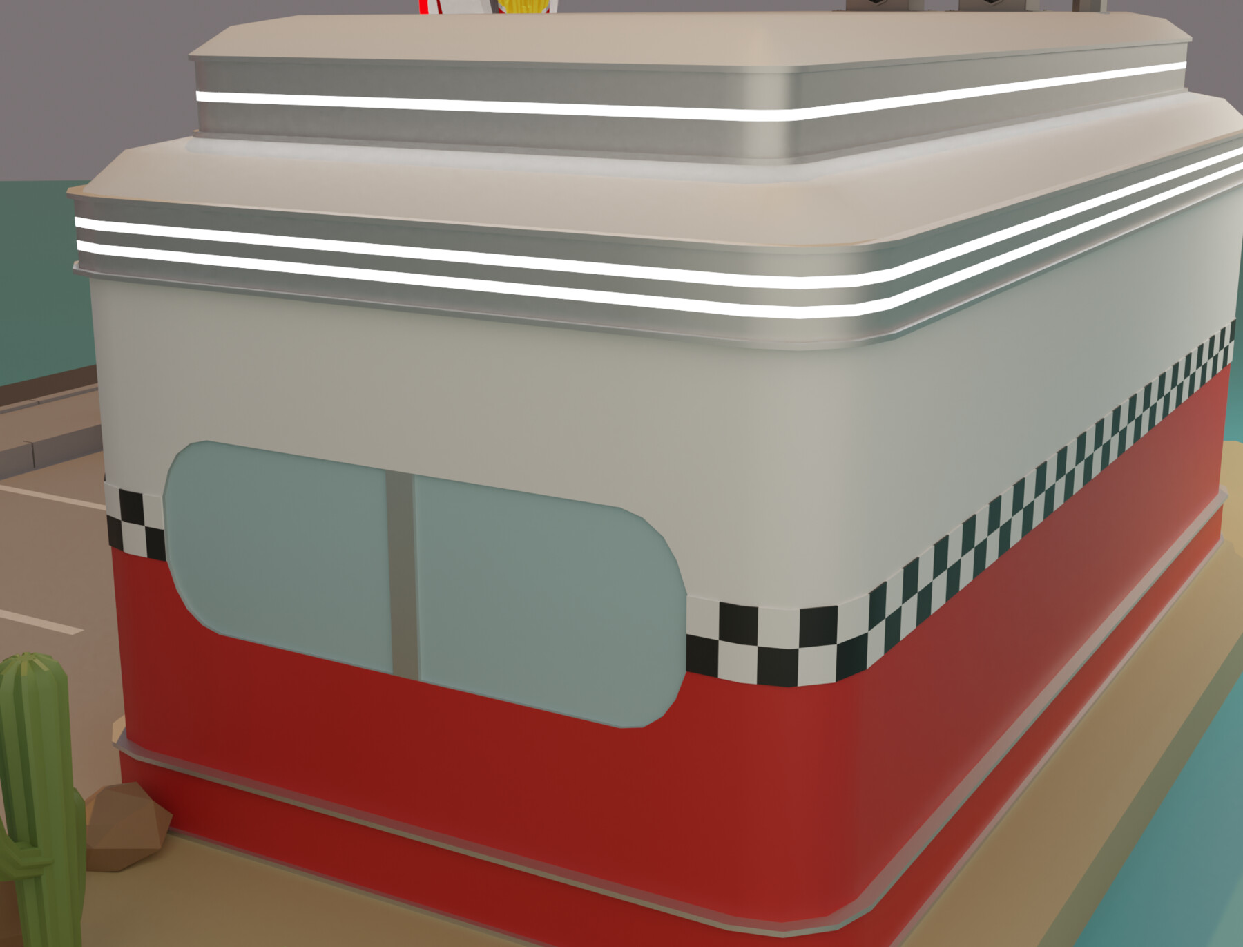 ArtStation - American diner exterior | Game Assets