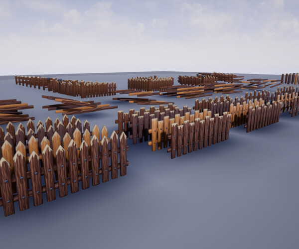 ArtStation - Stylized Fence Set Vol 1 For Unreal Engine | Game Assets