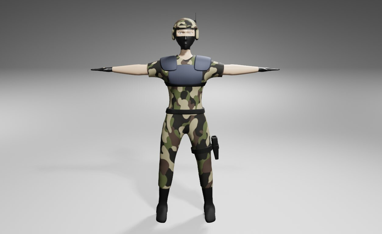 ArtStation - Soldier - Army - Soldado Low-poly 3D model | Game Assets
