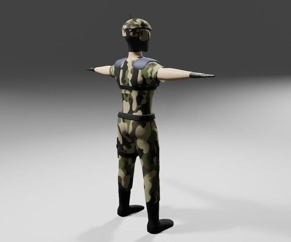ArtStation - Soldier - Army - Soldado Low-poly 3D model | Game Assets