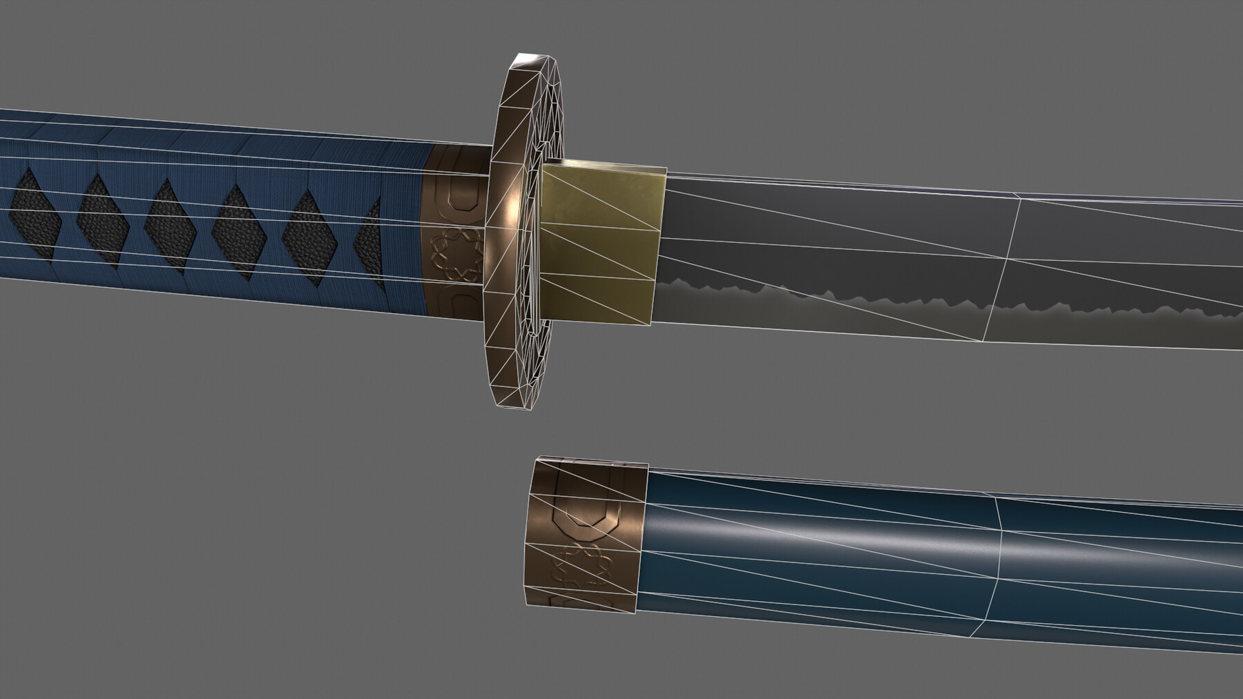 ArtStation - PBR Katana Japanese Sword (Blue) Ver.2 | Resources
